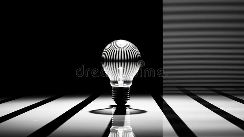 Shadow Black and White Light Bulb Stock Illustration - Illustration of ...