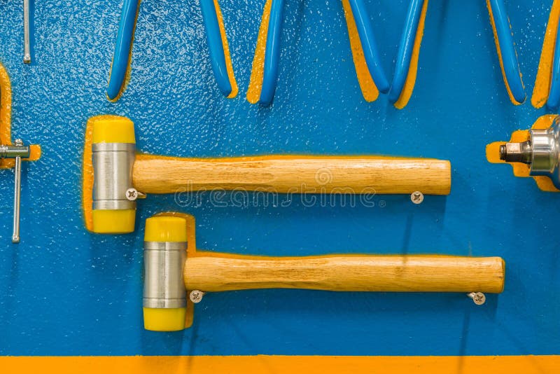 Shadow Board for Plastic Hammer Stock Photo - Image of panel, soft ...