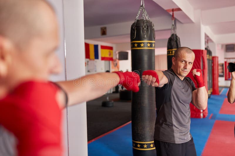Shadow Boxing in the Mirror Stock Image - Image of active, boxing ...