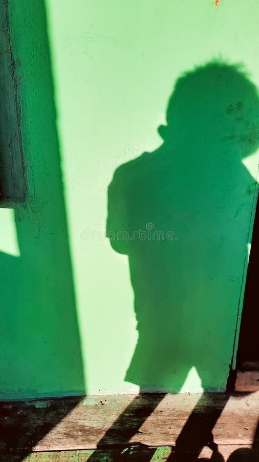 Shadow of a Boy in Front of the House Stock Image - Image of house ...