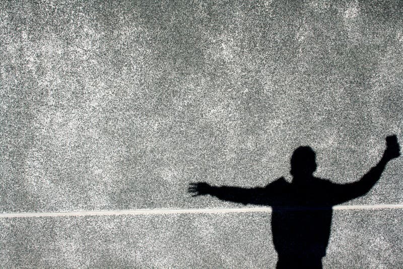 The Shadow of the Boy on the Wall Stock Photo - Image of winner, wall ...