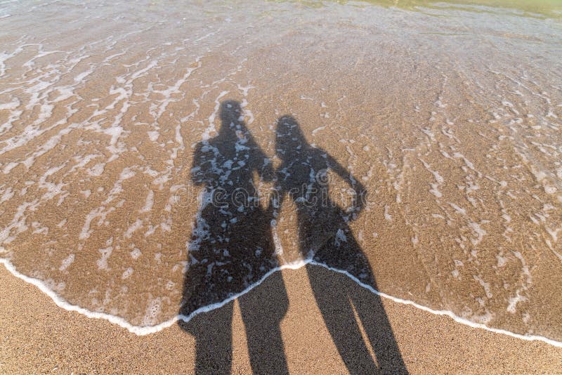 Shadow of Boyfriend and Girlfriend Lovers Taking Photos Stock Image ...