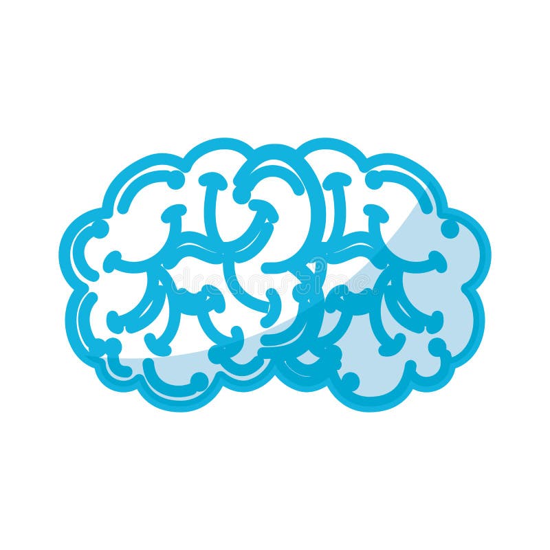 Blue brain cartoon stock vector. Illustration of design - 93593657