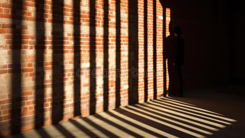 Shadow brick wall vertical stock illustration. Illustration of ...