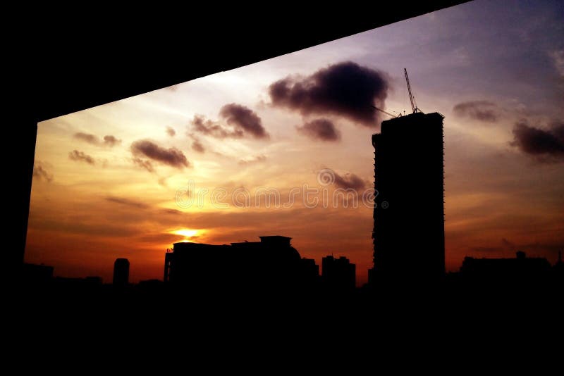 Shadow of building stock photo. Image of silhouette, sunset - 42732916