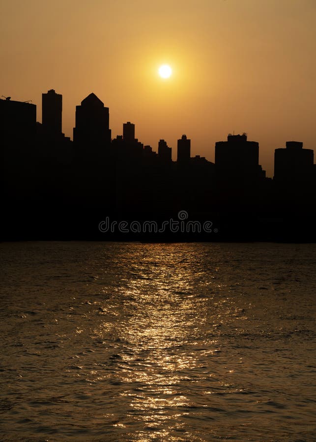 The Shadow of the Buildings Stock Image - Image of panorama, dusk ...