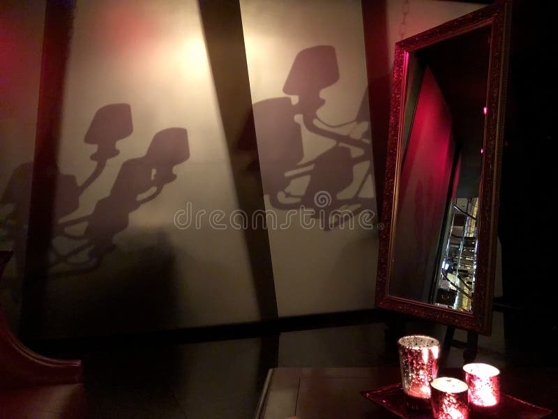 Shadow from the Chandelier and the Mirror Stock Image - Image of ...