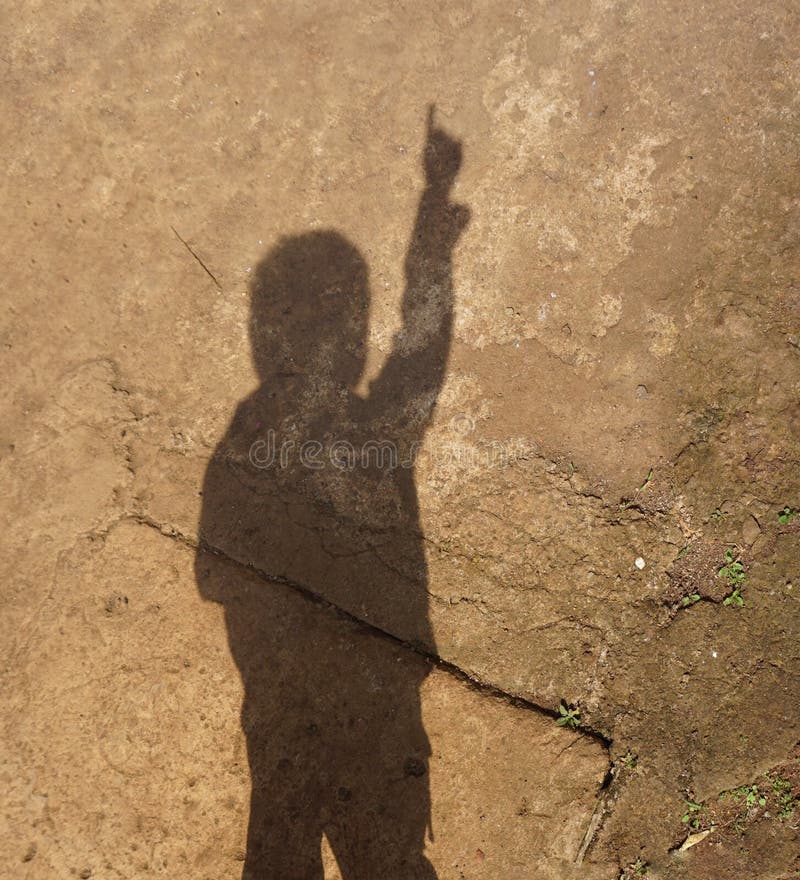 The Shadow of a Child Pointing in the Morning Stock Image - Image of ...