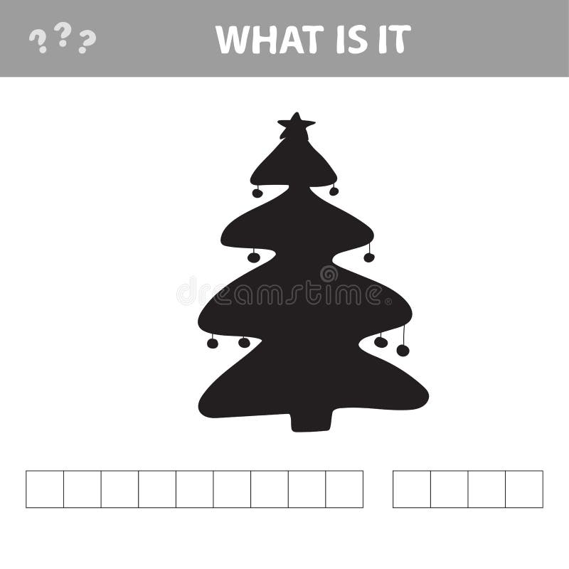 Shadow of Christmas Tree. Education Game for Preschool Kids Stock ...