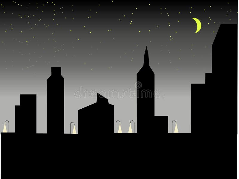 Shadow City stock vector. Illustration of yellow, background - 4291609