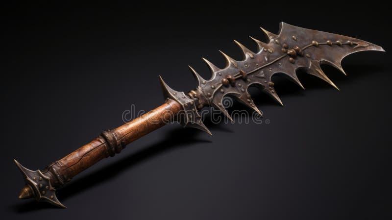 Horror-inspired Spiked Weapon with Long Wooden Handle for Dungeon ...