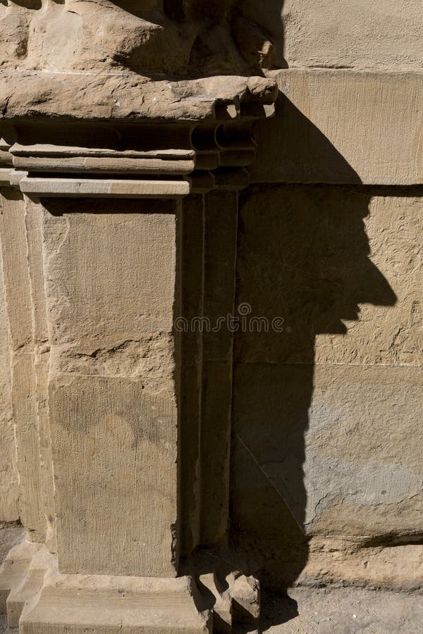 A Shadow from a Column Similar To a Personâ€™s Profile Stock Image ...