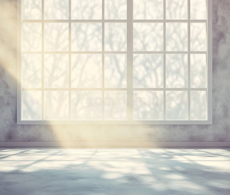 Shadow in the Corner of a Concrete Room with Cement Wallpaper Concept ...