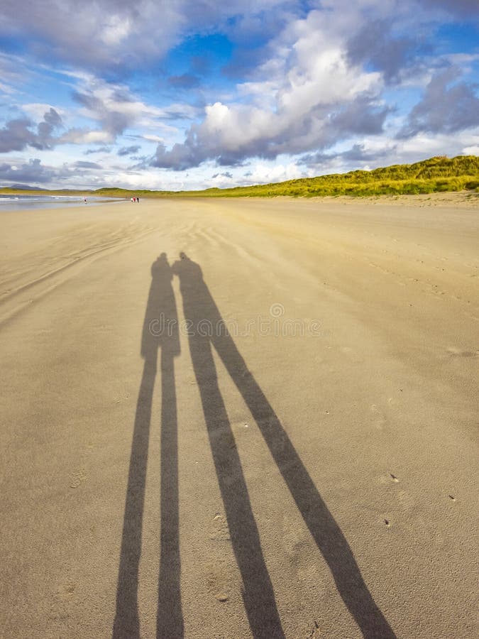 Shadow of Couple Enjoying the Beach Stock Photo - Image of vacation ...