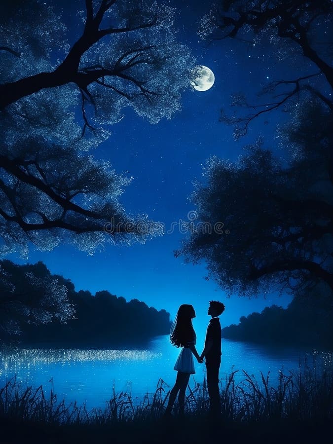 Couple in Nature, Generative Ai Illustation,romantic Stock Illustration ...