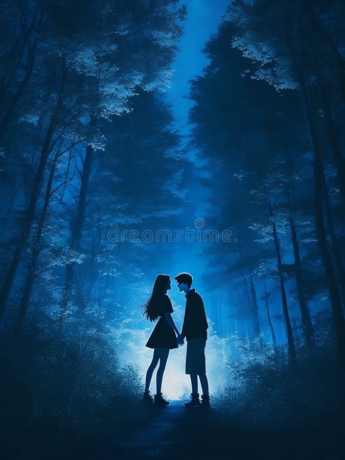 Couple in Nature, Generative Ai Illustation,romantic Stock Illustration ...