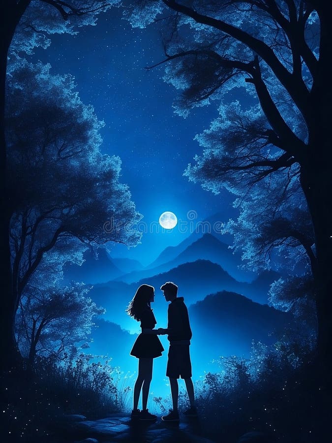 Couple in Nature, Generative Ai Illustation,romantic Stock Illustration ...