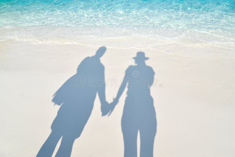 Shadow of Couple Holding Hands Stock Photo - Image of white, nature ...