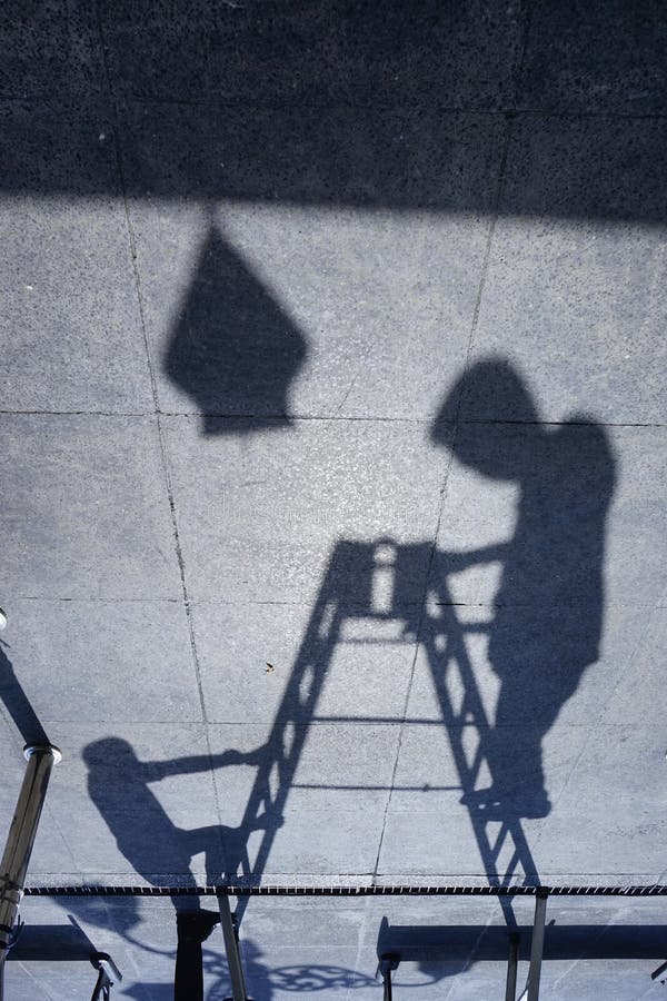 Shadow of a Couple of Worker Cooperation in Working Stock Photo - Image ...