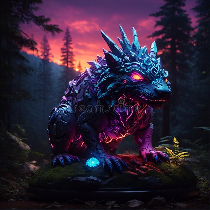 Shadow Creature in the Forest Stock Illustration - Illustration of ...