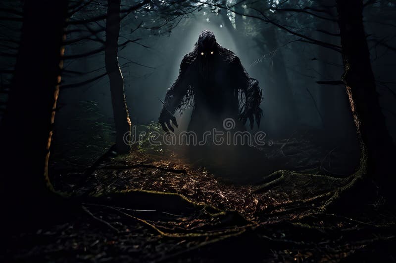 The Shadow Creature a Mysterious Creature Stalks the Woods Preyi Stock ...
