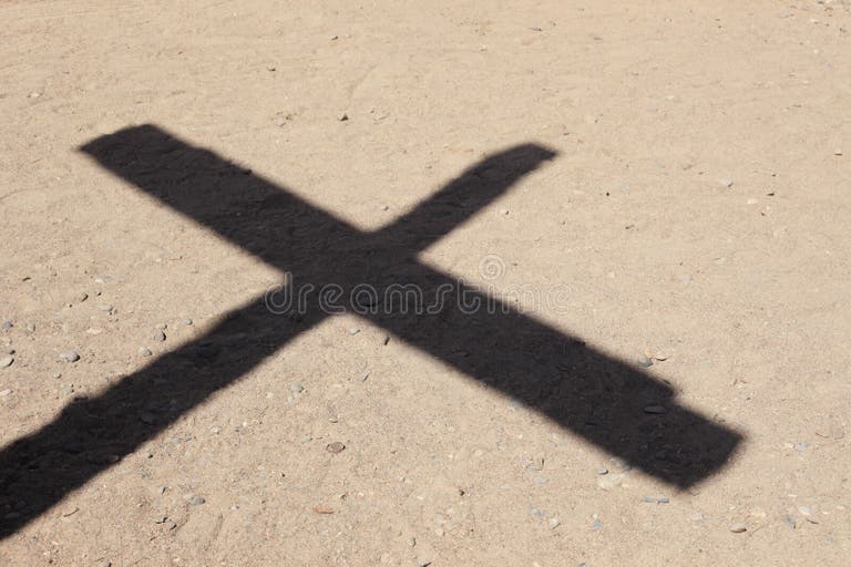 Shadow of the Cross stock photo. Image of symbol, sandy - 51458326