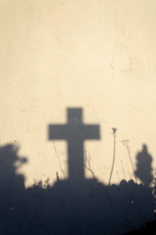 Shadow of a Cross on a Grave in a Greek Cemetery at Dawn Stock Image ...