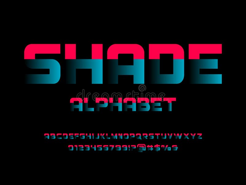 Shadow display font stock vector. Illustration of hidden - 228548872