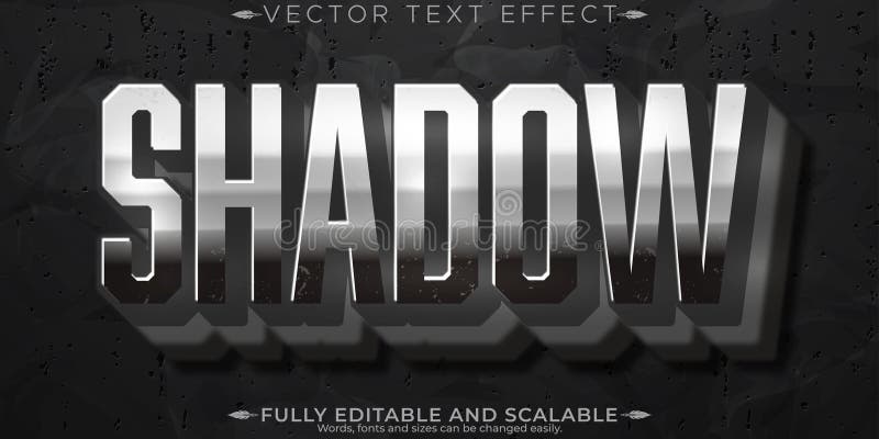 Shadow Ditable Text Effect Vintage, 3d Dark and Shade Font Style Stock ...