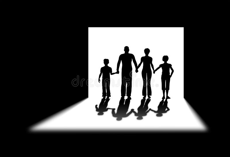 Family of four silhouette stock vector. Illustration of portrait - 2053026