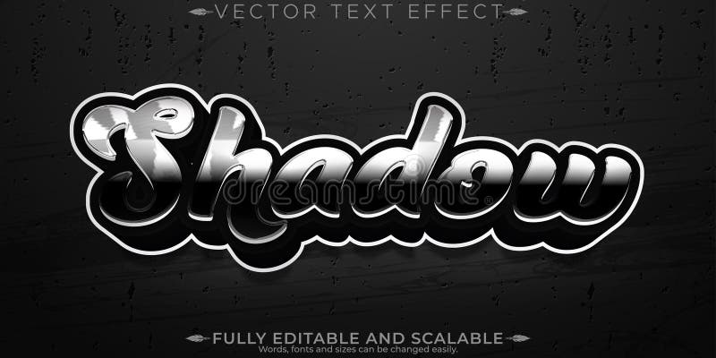 Shadow Editable Text Effect Vintage, 3d Dark and Shade Font Style Stock ...