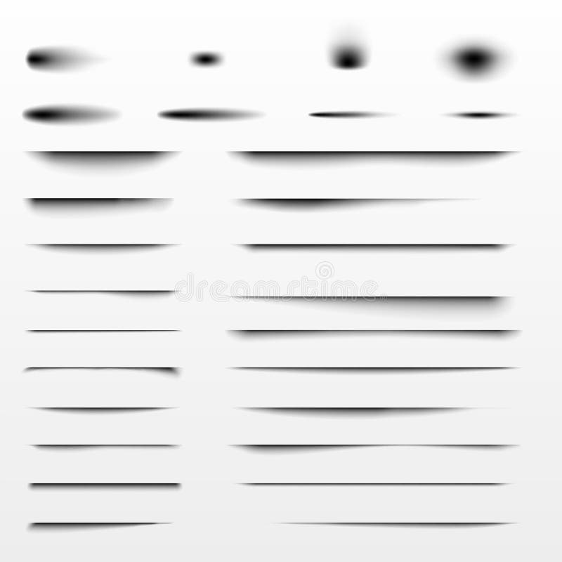 Shadow Effect Set. Realistic Blurred Edges Shadows of Isolated ...