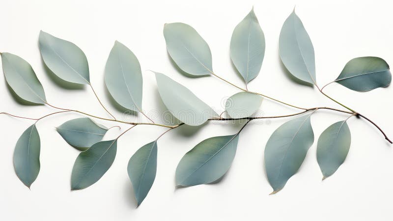 Shadow Eucalyptus Leaf Isolated Stock Illustration - Illustration of background, gentle: 375719594
