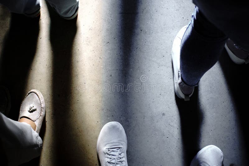 Shadow Feet Of The Little Girl Behind Frosted Glass Stock Photo - Image ...