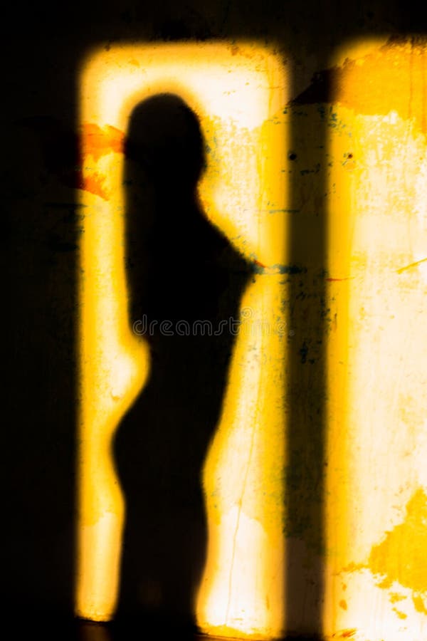 The Shadow of the Female Figure on the Wall Stock Photo - Image of ...