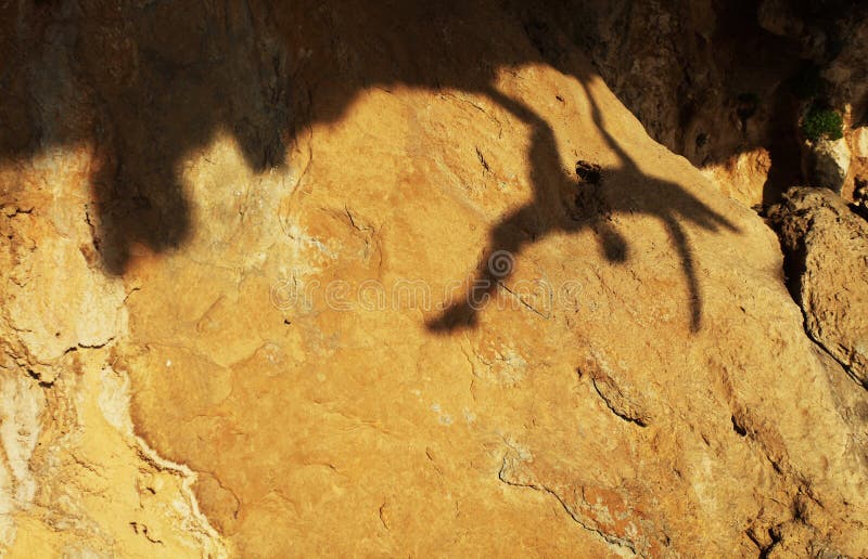 Shadow of a Female Rock Climber Stock Image - Image of rock, difficult ...