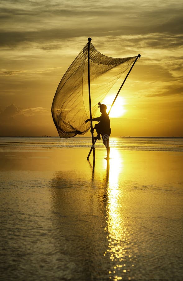 Shadow Fishermen in the Early Morning Editorial Photography - Image of ...