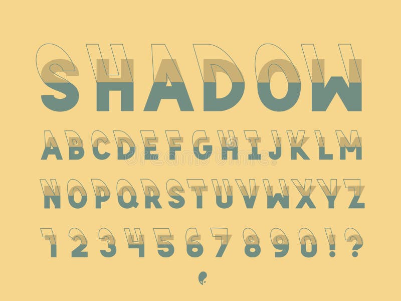 Shadow Font. Vector Alphabet Stock Vector - Illustration of calligraphy ...