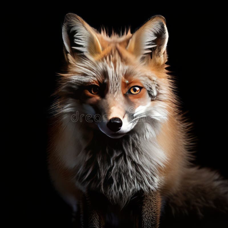 Shadow Fox a Fox with Fur that Blends Seamlessly into the Darke Stock ...