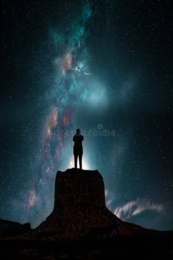 Shadow Galaxy Star Dark Night Stock Image - Image of standing, visual ...