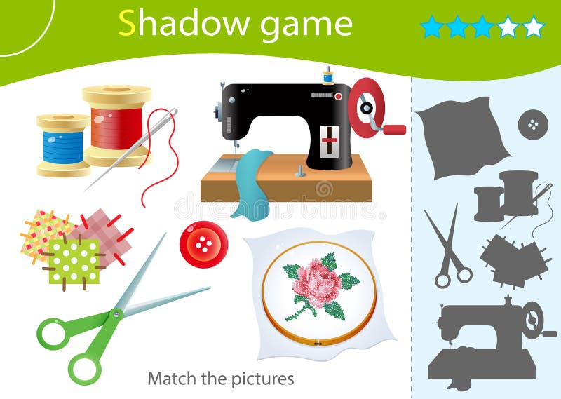 Shadow Game for Kids. Match the Right Shadow Stock Vector ...
