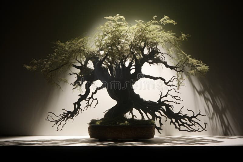 Shadow of a Gnarled Bonsai Tree Appearing As a Creepy Monster Stock ...