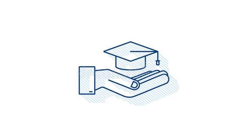 Shadow Graduation Cap with Tassel in Hands, Realistic Mortar Board ...