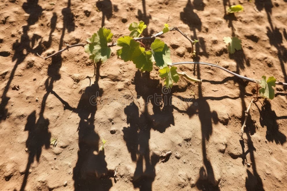 Shadow of Grapevines on Soil Stock Illustration - Illustration of ...