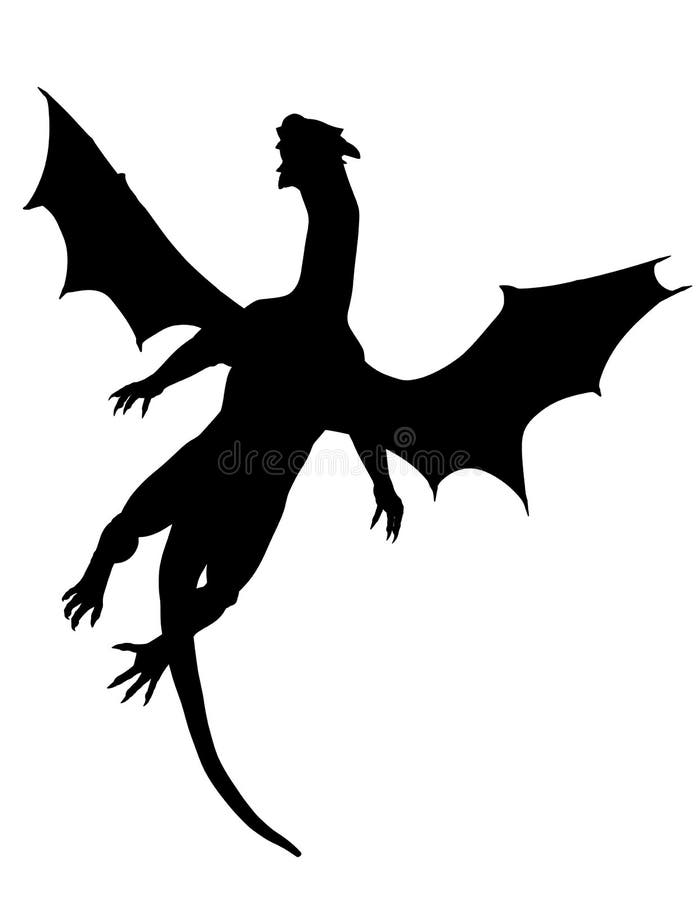 Shadow of Great and Powerful Flying Dragon Stock Illustration ...