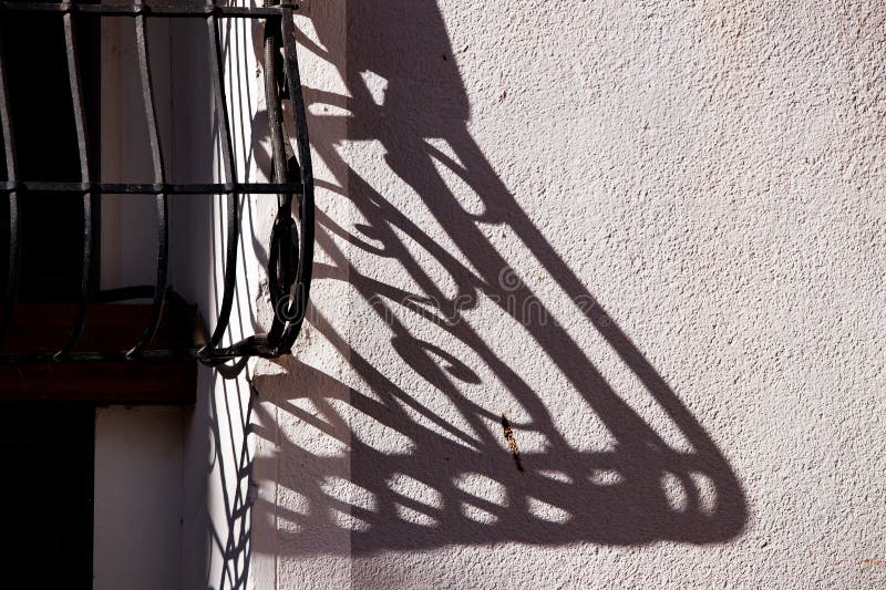 Shadow of a Grille in the Old Town of Villajoyosa Stock Photo - Image ...
