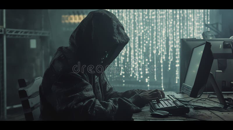 Shadow Hacker in Secret AI Generative Stock Image - Image of ...