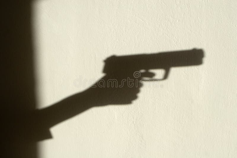 Shadow of Hand with the Colt Stock Photo - Image of pistol, detail: 8139462