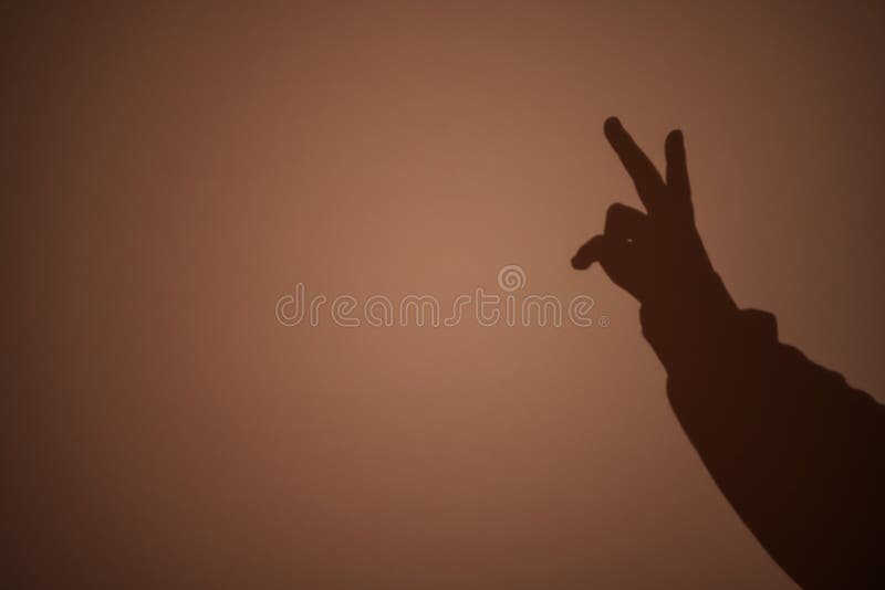 Shadow of the Hand and Fingers in Form of Rabbit on the Wall Stock ...