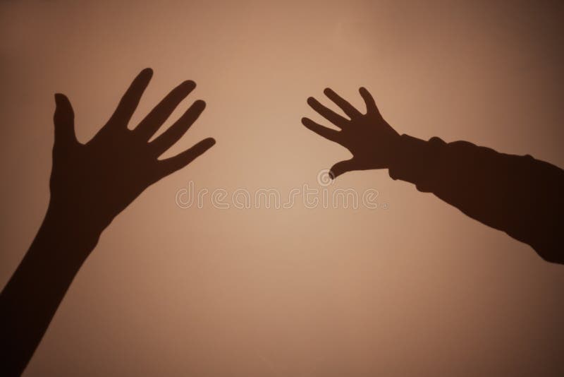 Shadow of the Hand and Fingers on the Wall Stock Photo - Image of ...